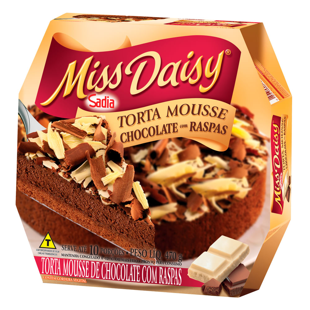 Torta Sadia Miss Daisy Mousse Choc/Raspas 470g
