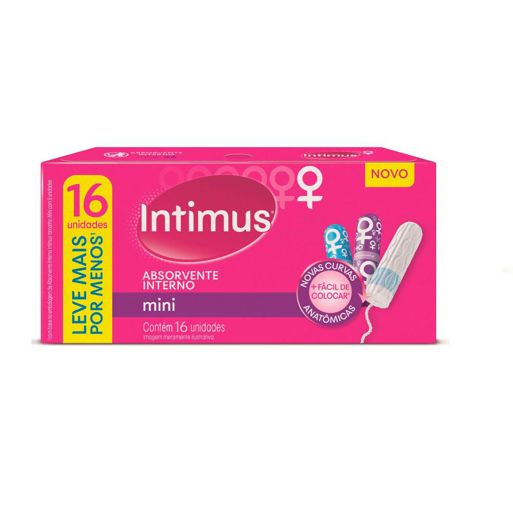 Absorvente Intimus interno mini 16 unidades - Supermercado Savegnago