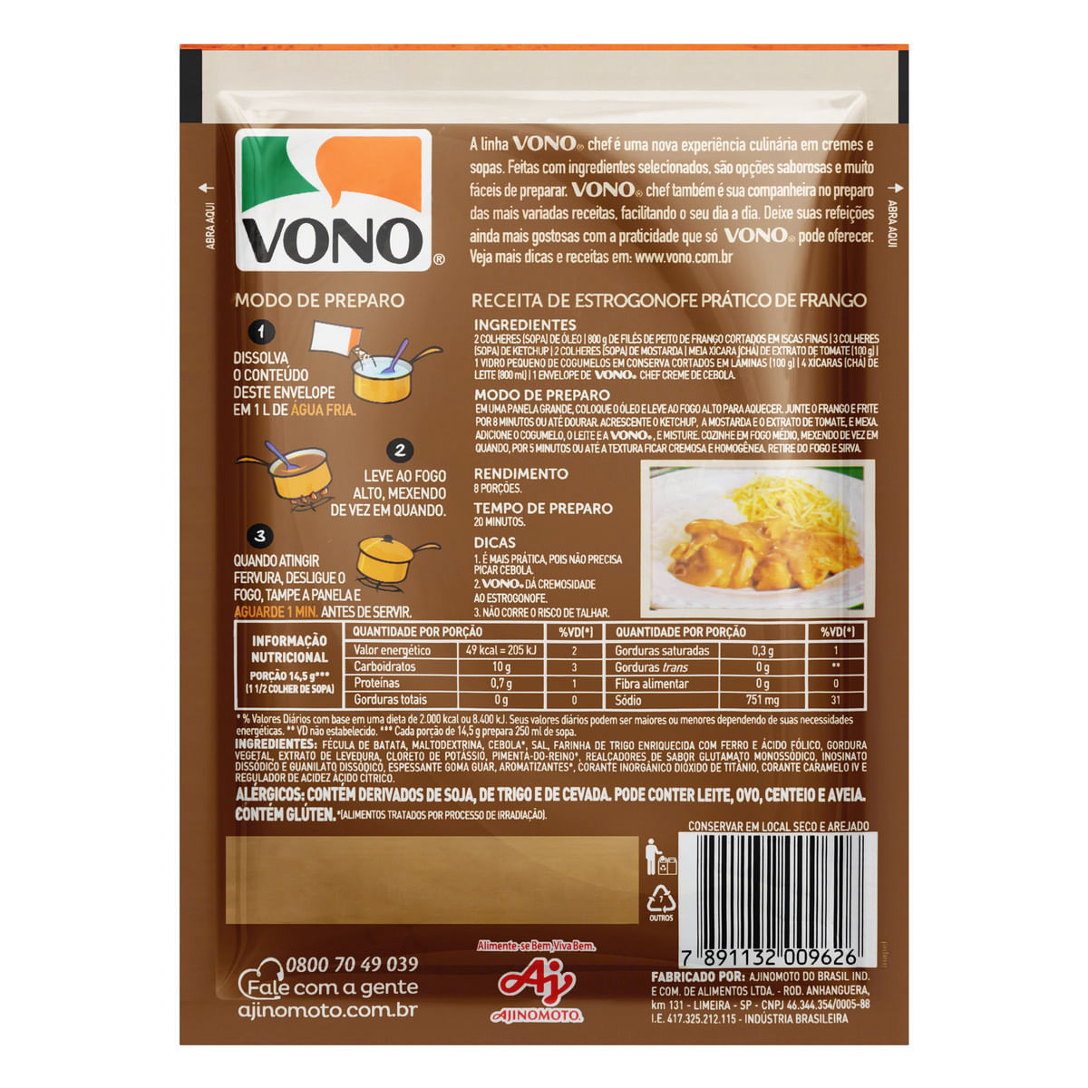 Sopa Vono Chef 58 g Cebola