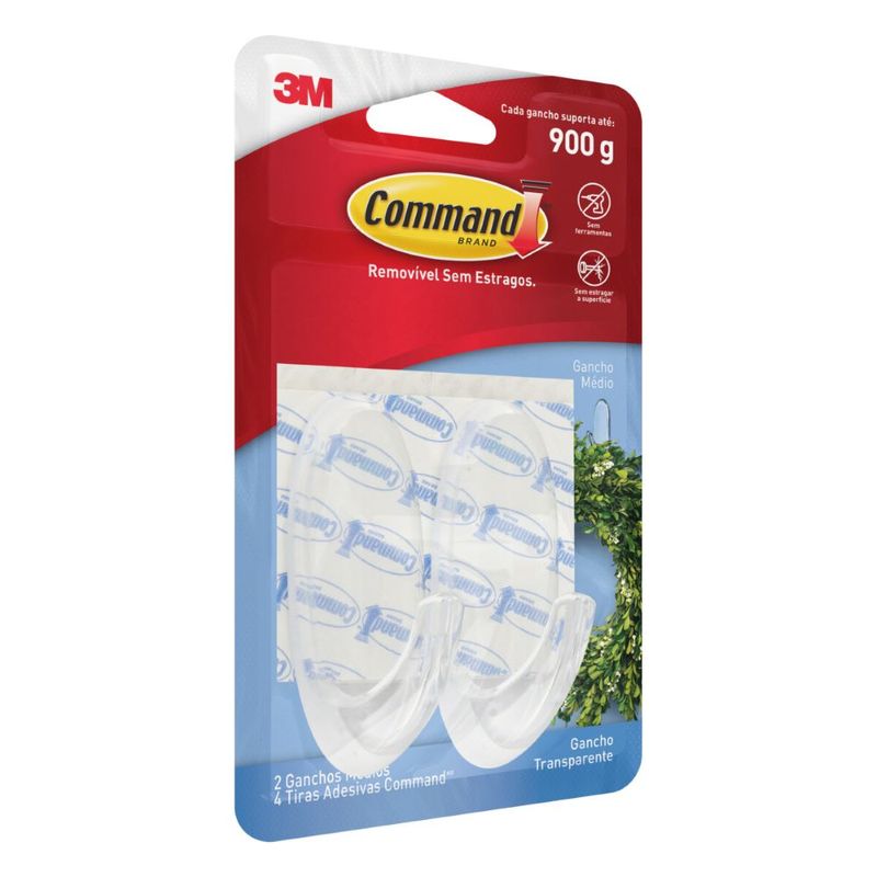 Gancho Adesivo Command Brand 3M Transparente Médio - Supermercado Savegnago
