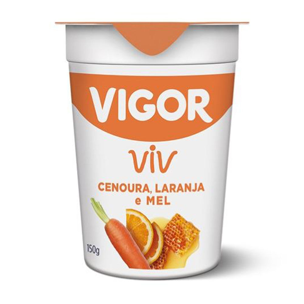 Iogurte Vigor Viv Natural Cenoura, Laranja E Mel 150g