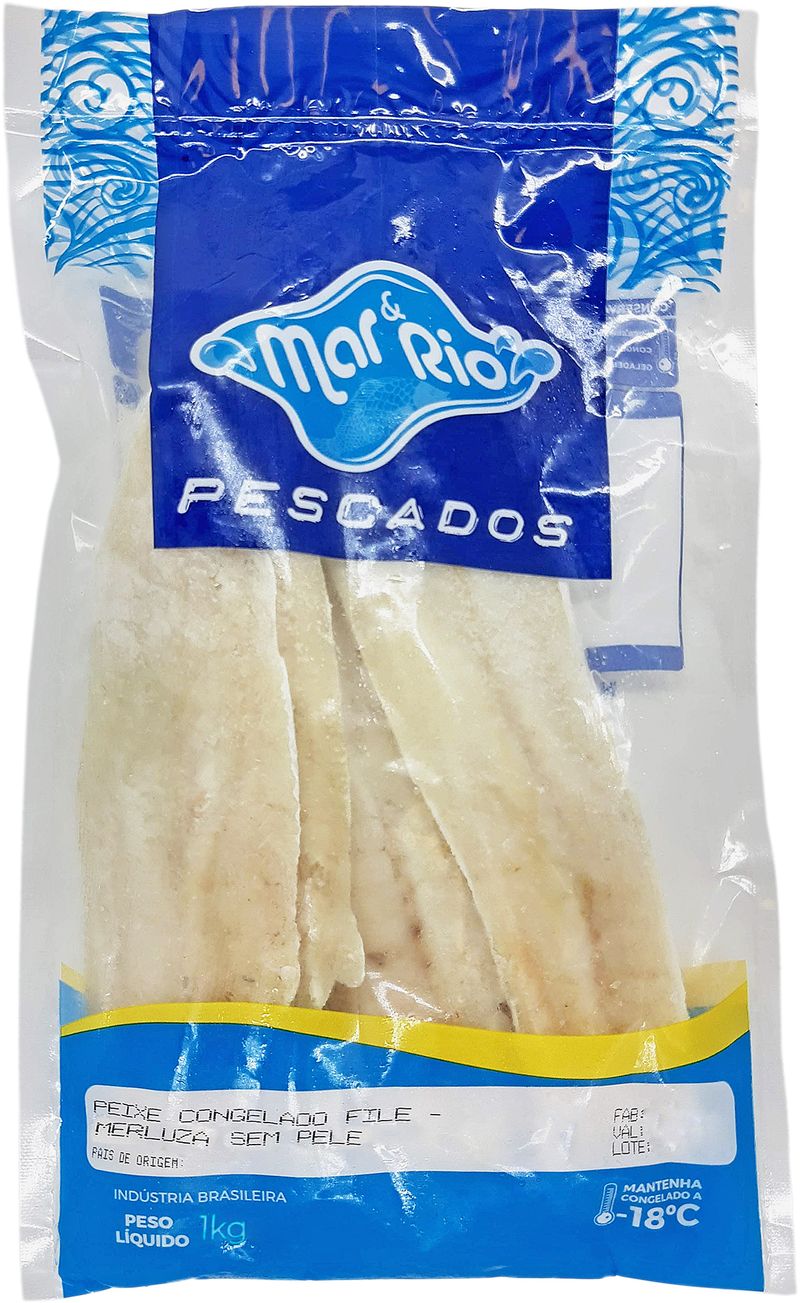 Peixe Merluza Argentina Mar Rio 1kg Filé