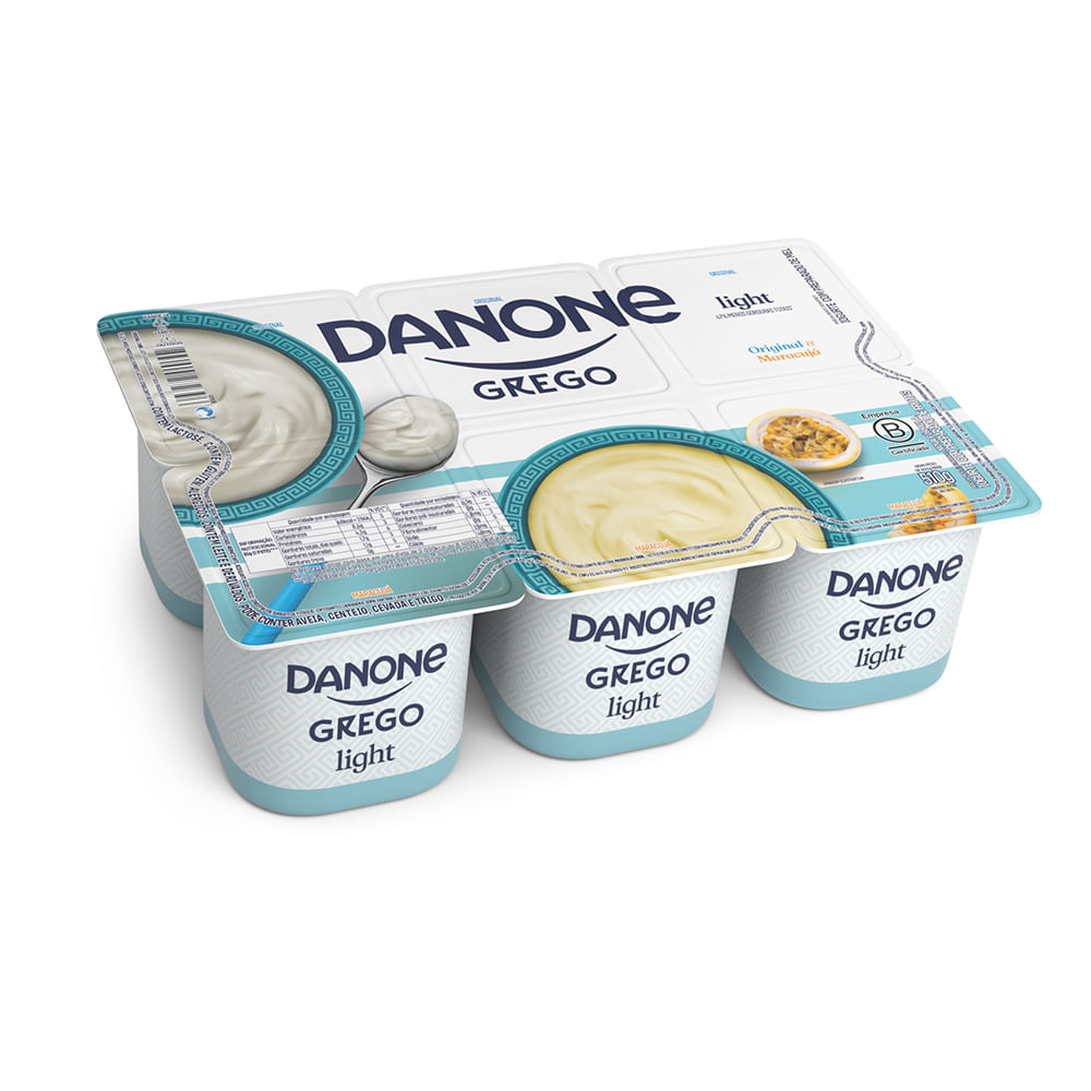 Iogurte Grego Danone Light Original e Maracujá 510g
