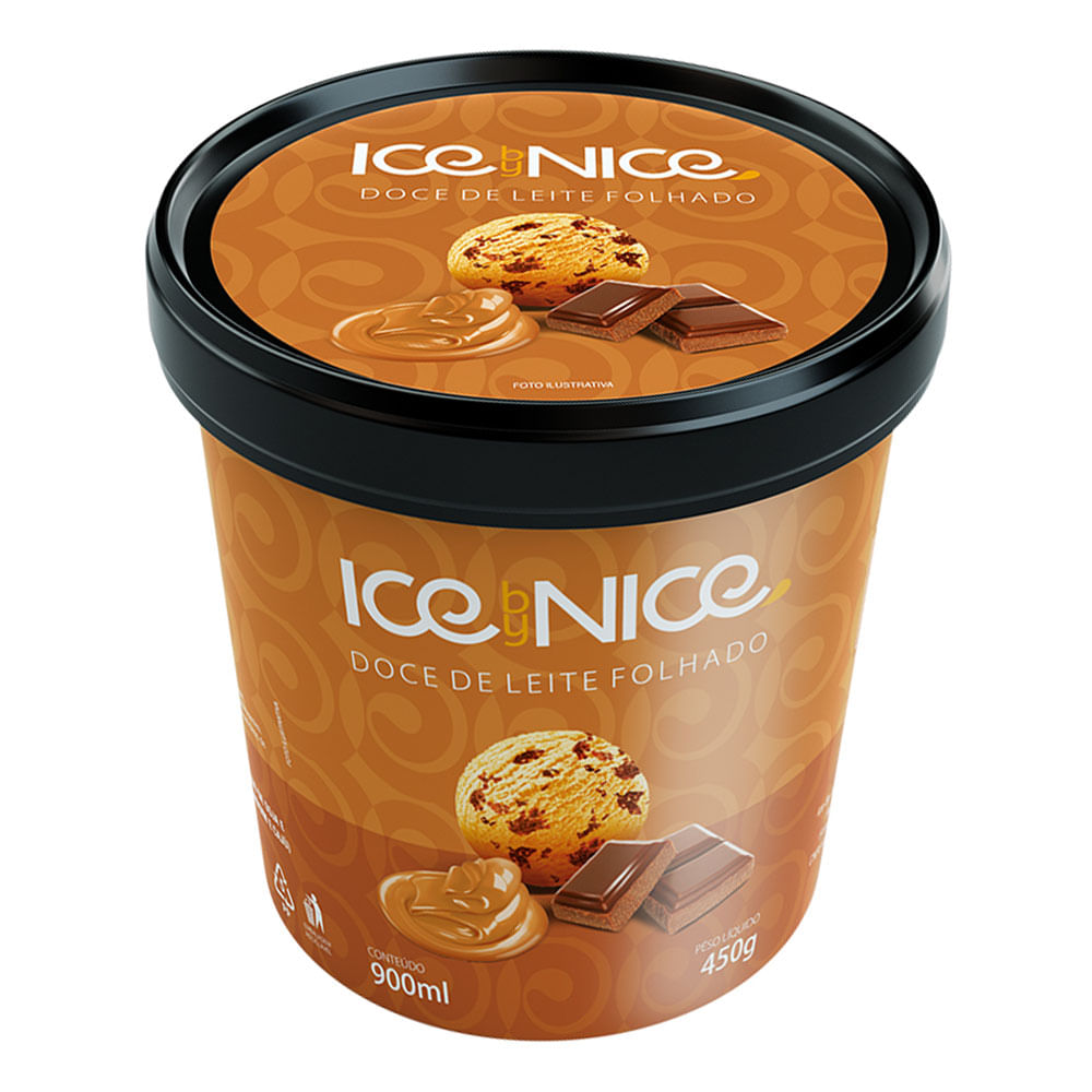 Sorvete Ice By Nice 900ml Doce Leite Folhado