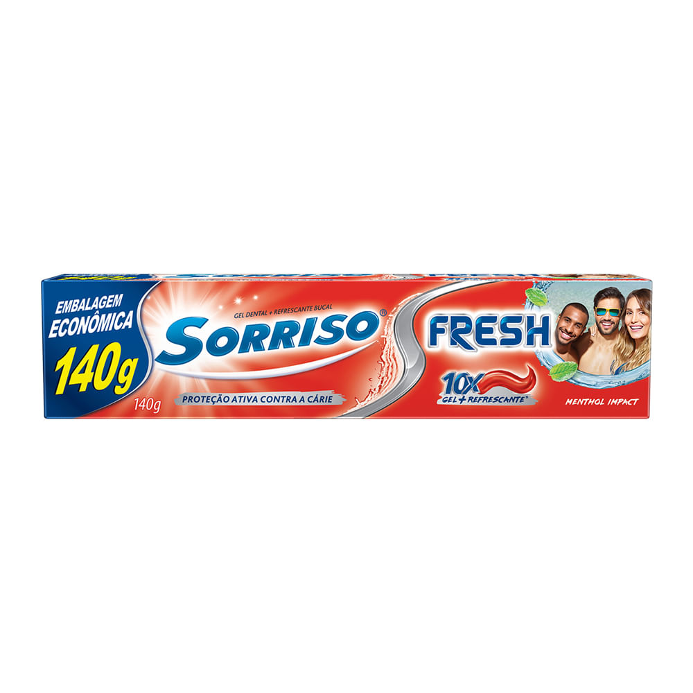 Creme Dental Sorriso Fresh Menthol Impact 140g Embalagem economica ...