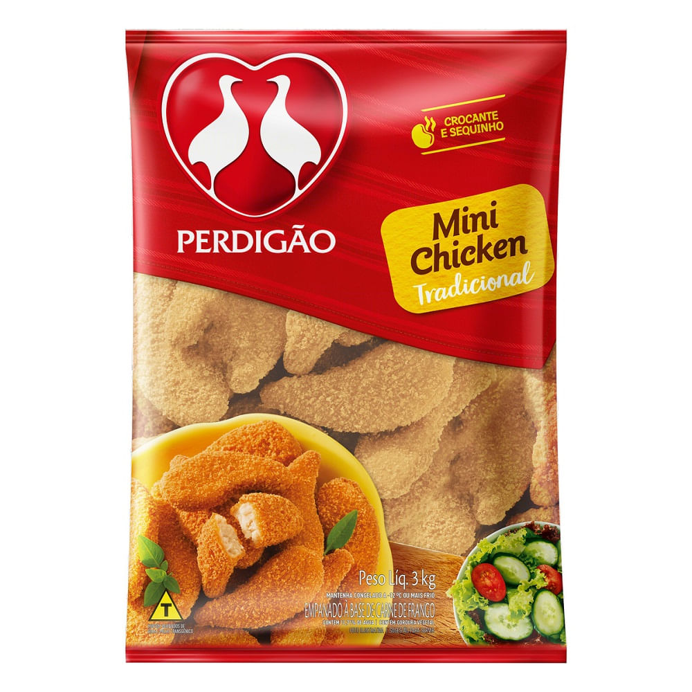 Empanados de frango Perdigão Mini Chicken tradicional 3Kg