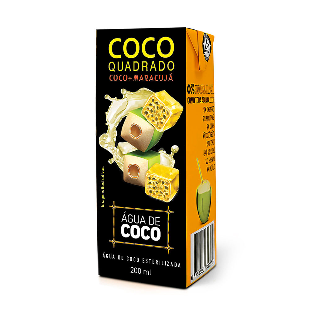 Água de Coco Coco Quadrado Maracujá 200ml