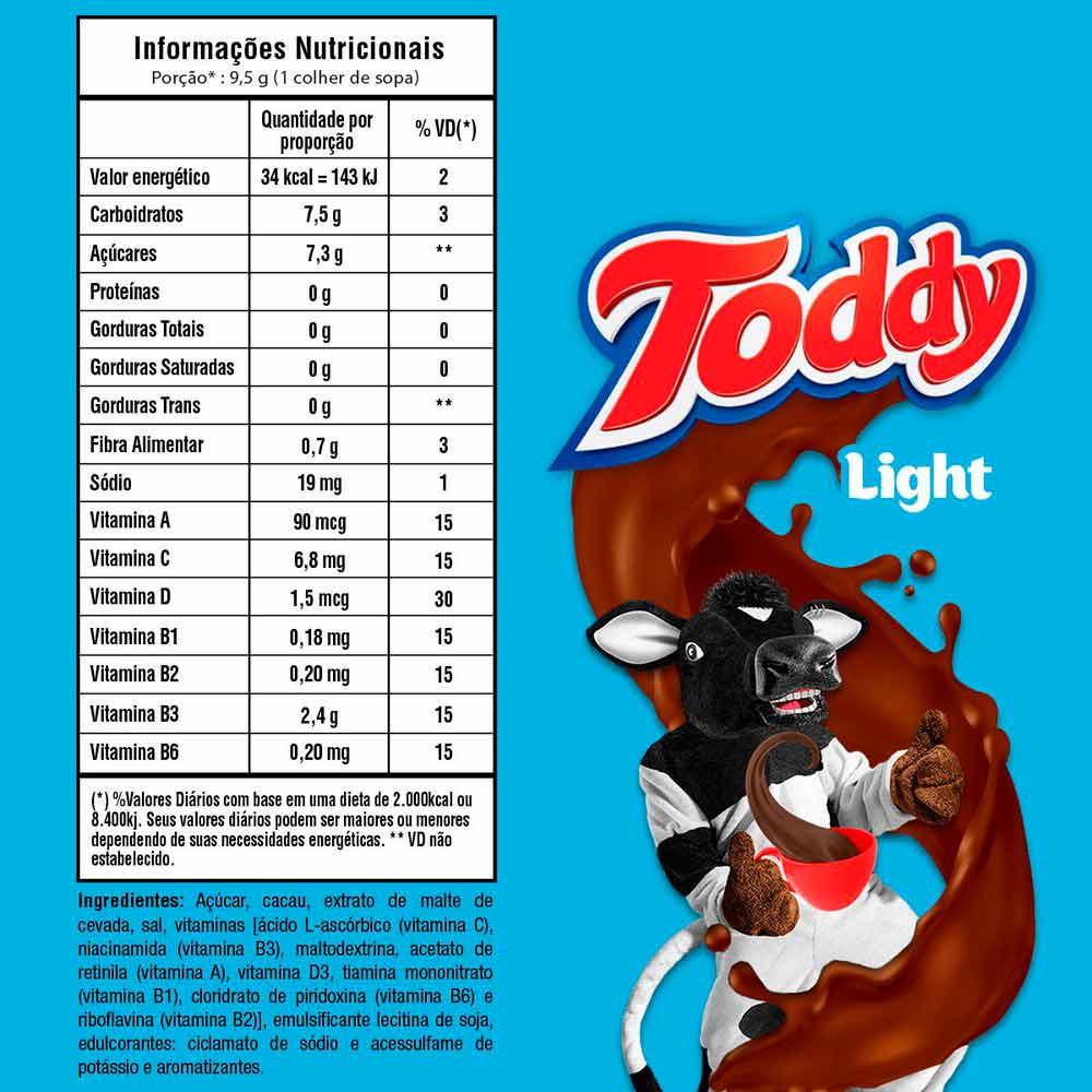 Achocolatado Em Pó Light Toddy Pote 380G
