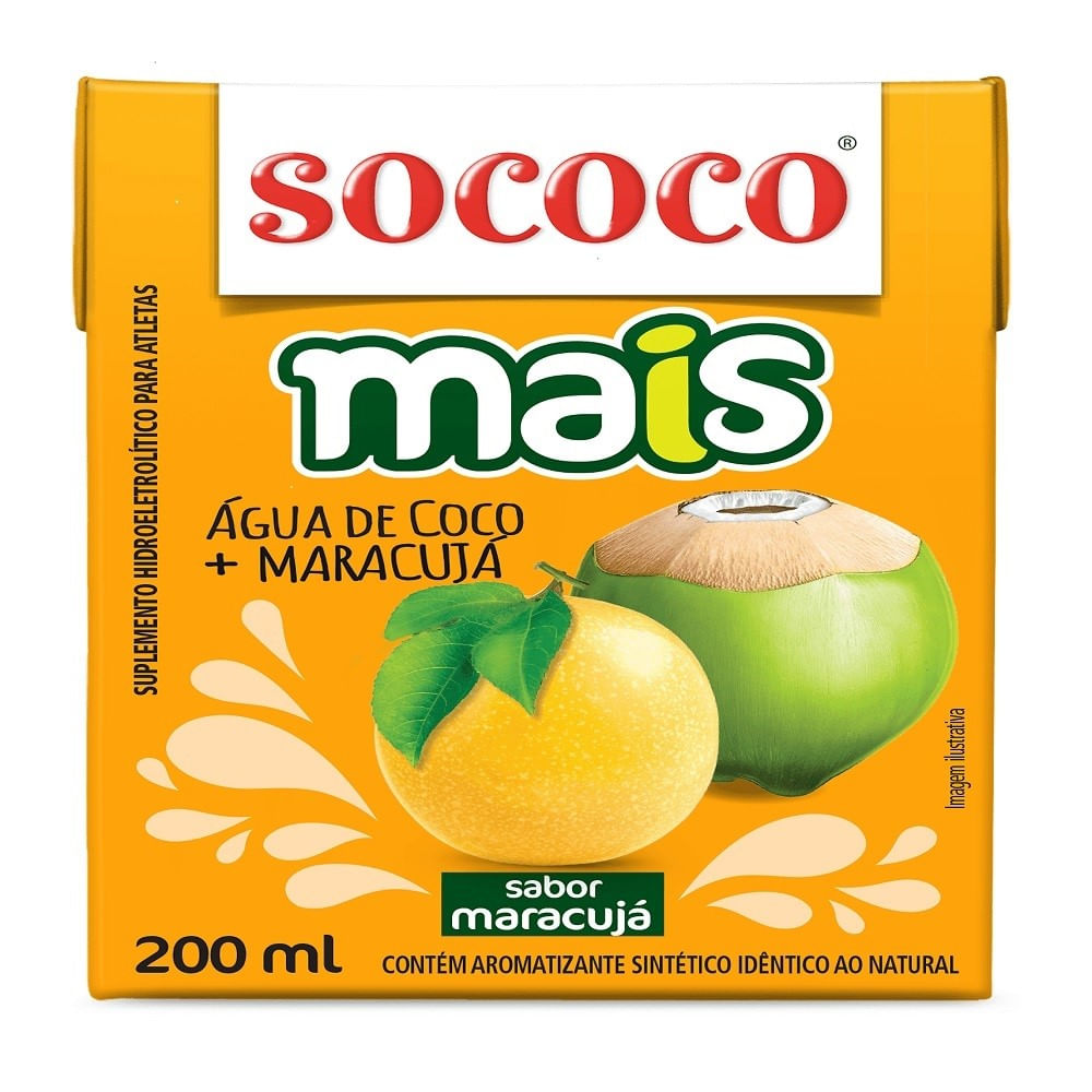 Água De Coco Sococo Mais Maracujá 200ML