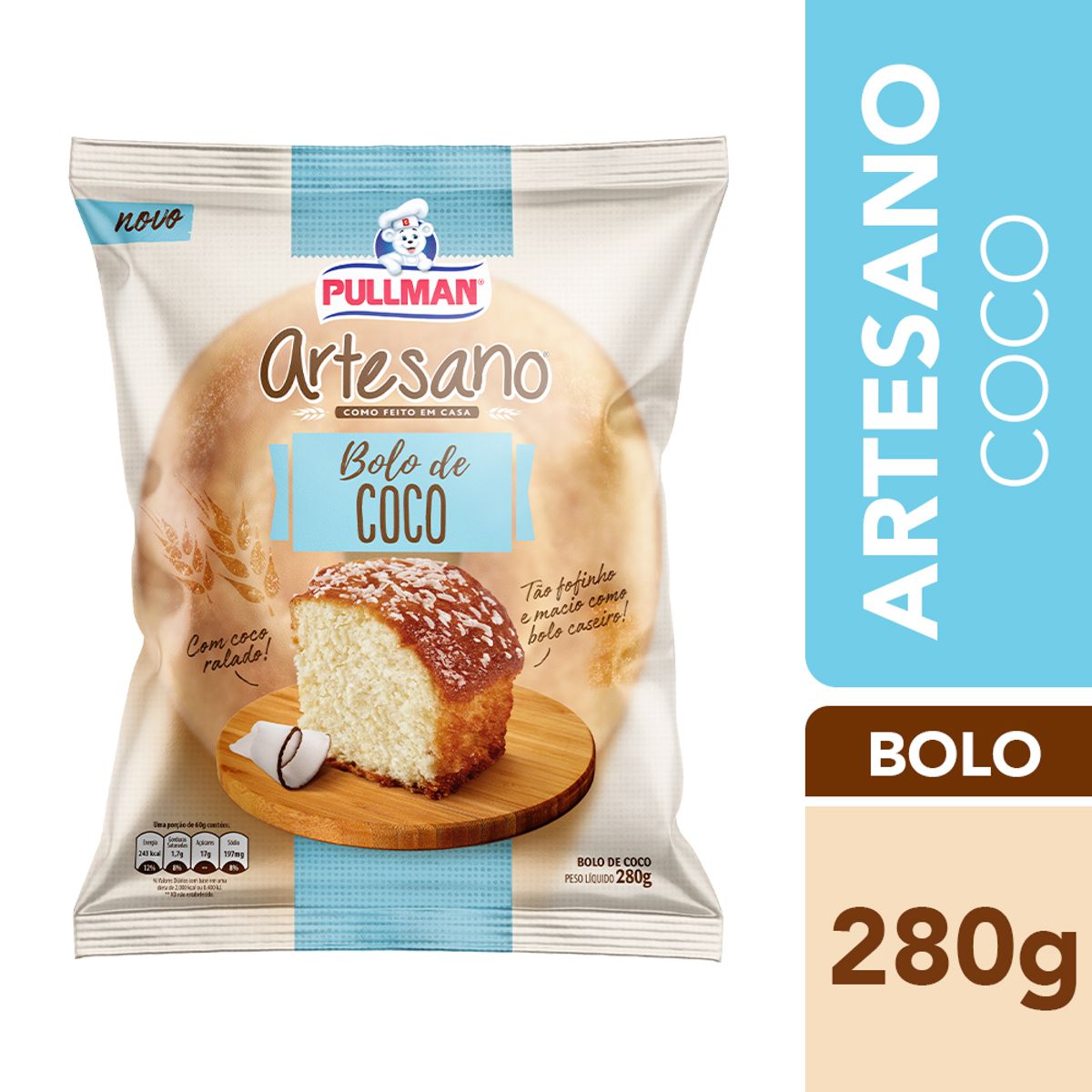 Bolo Pullman artesano de coco 280g - Supermercado Savegnago
