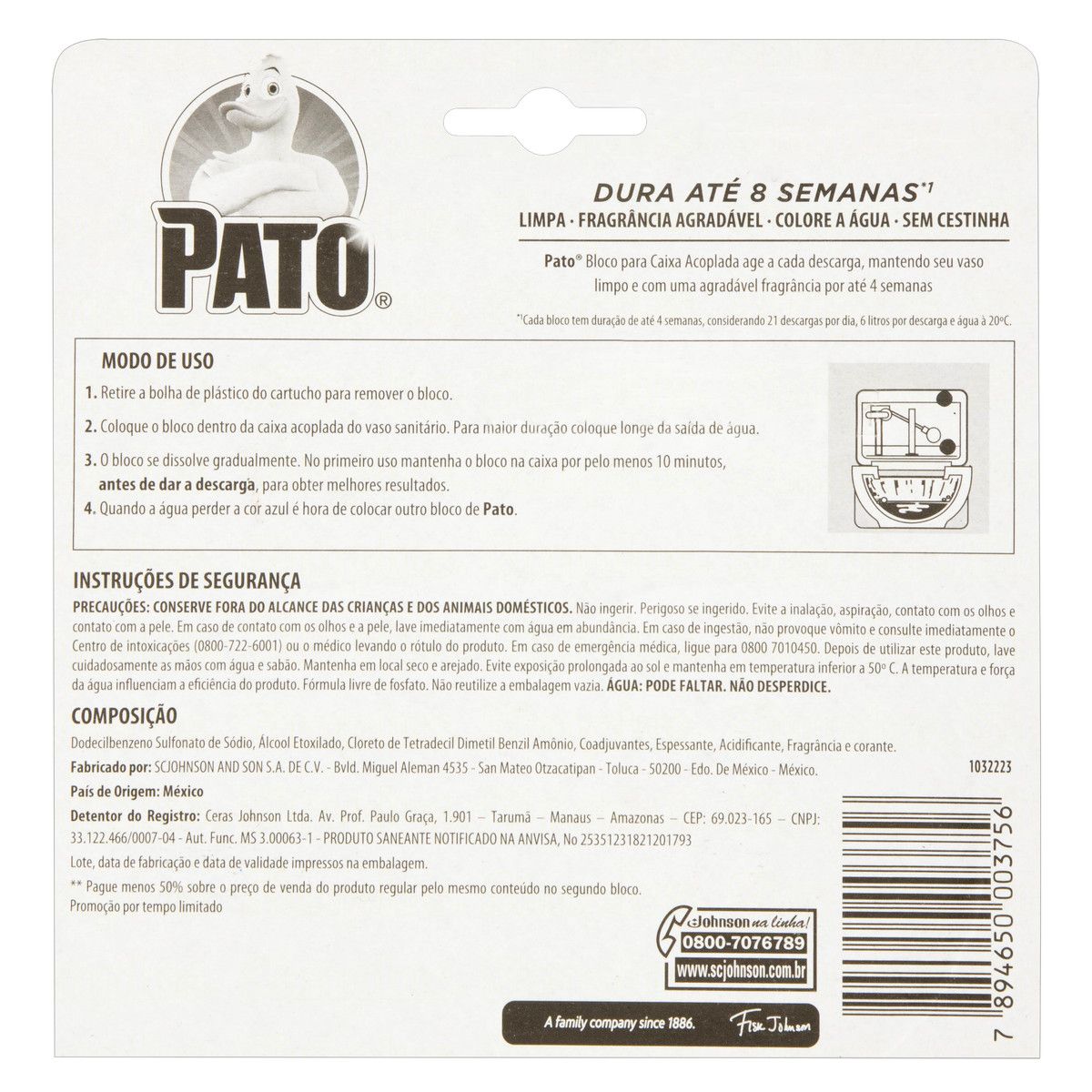 Desodorizador Pato Bloco para Caixa Acoplada Marine 2 unidades 40 g cada