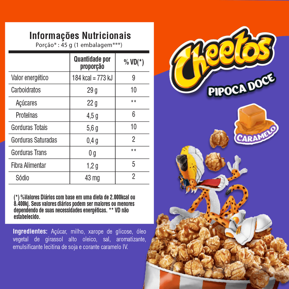Pipoca Pronta Doce Caramelizada Elma Chips Cheetos 45G
