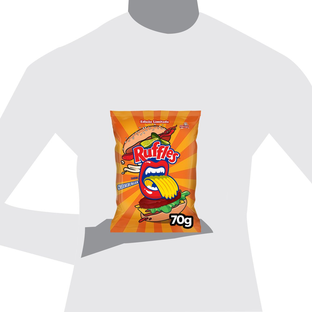 Batata Frita Ondulada Lanchonete Cheeseburger Ruffles 70G