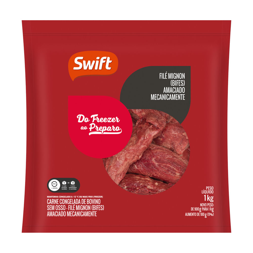 Bife Bovino Filé Mignon Swift Congelado 1kg