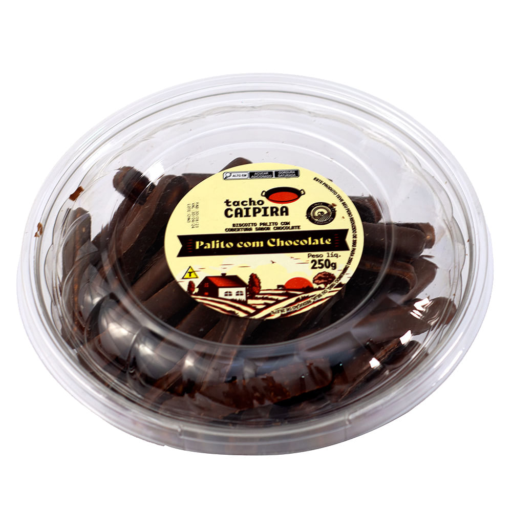 Biscoito Palito Chocolate Tacho Caipira pote 250g