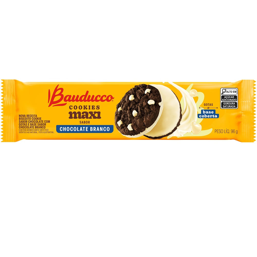 Biscoito Cookie Bauducco Maxi Branco 96g