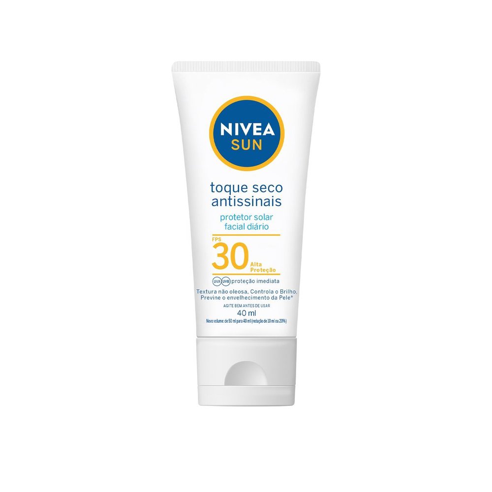 Protetor Solar Facial NIVEA SUN Toque Seco Antissinais FPS 30 40ml