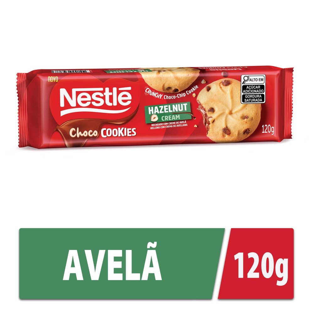 Biscoito Choco Cookie Nestlé Creme de Avelã 120g