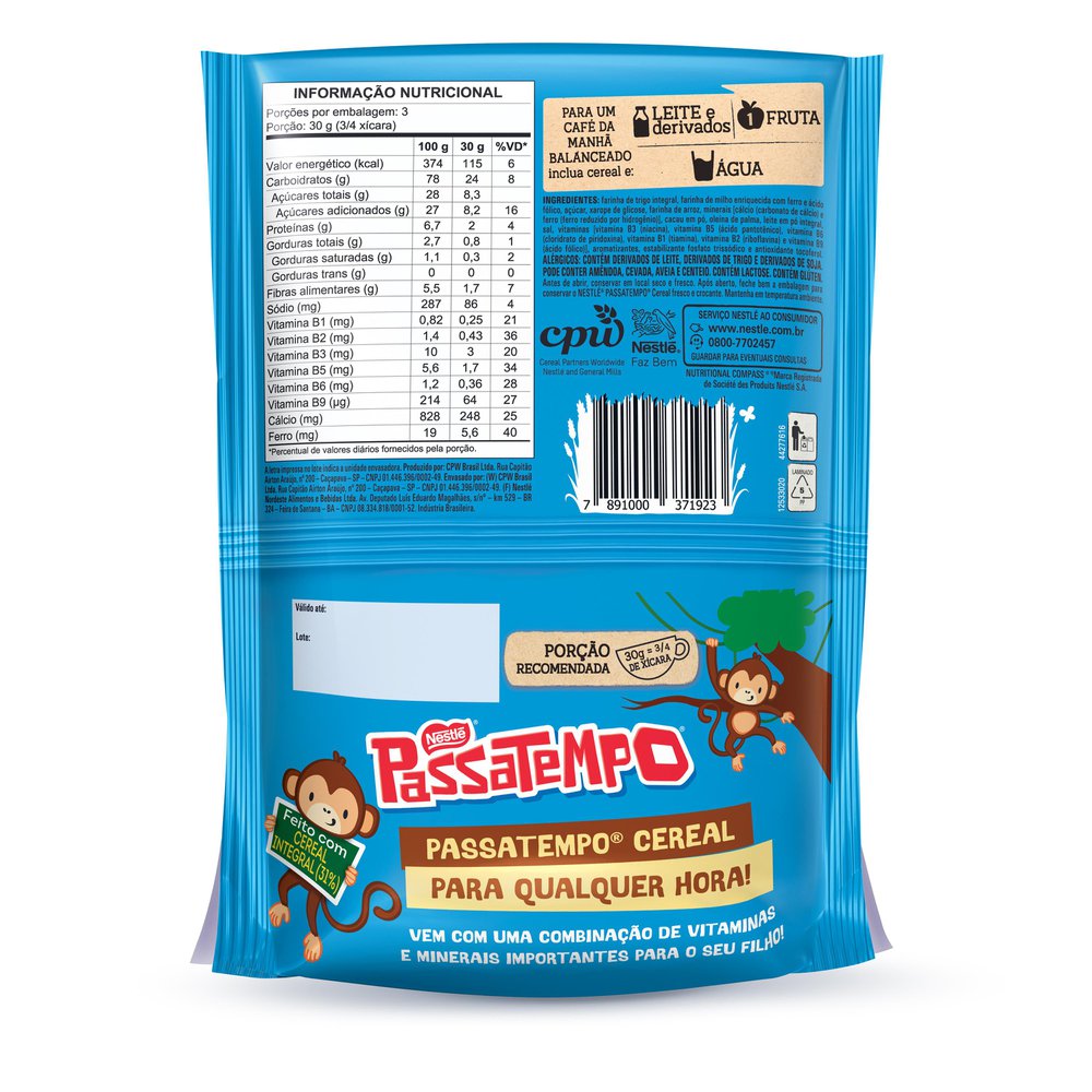 Cereal Matinal Nestlé Passatempo 90g