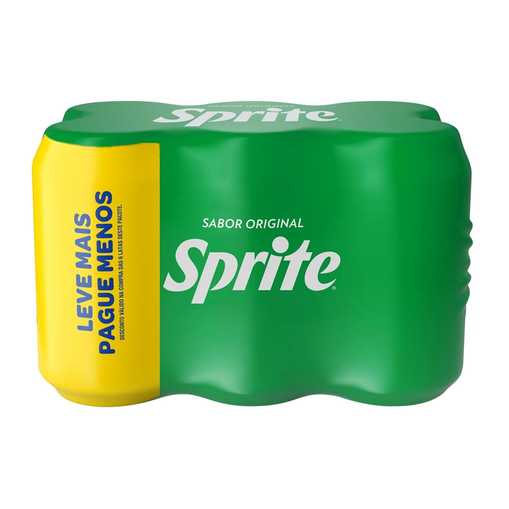 Refrigerante Sprite 350ml LT com 06 unidades Original L+Pg-