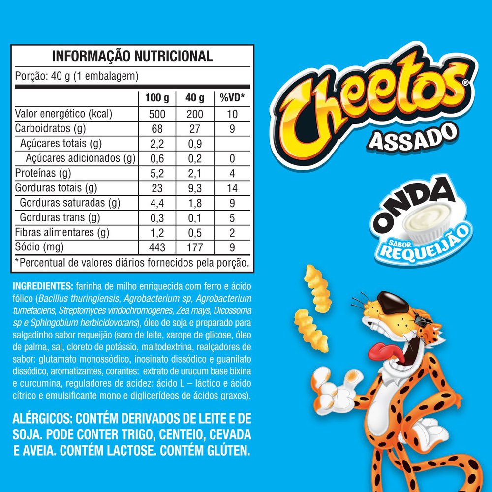 Salgadinho Elma Chips Cheetos Onda Requeijão 40g
