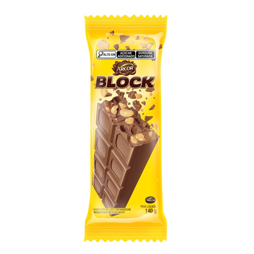 Chocolate Arcor Block Ao Leite 140g