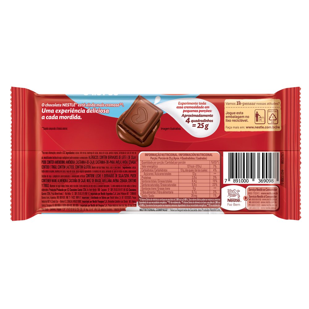 Chocolate Nestlé Classic Ao Leite Tablete 80g Chocolate Nestlé Classic Ao Leite Tablete 80g