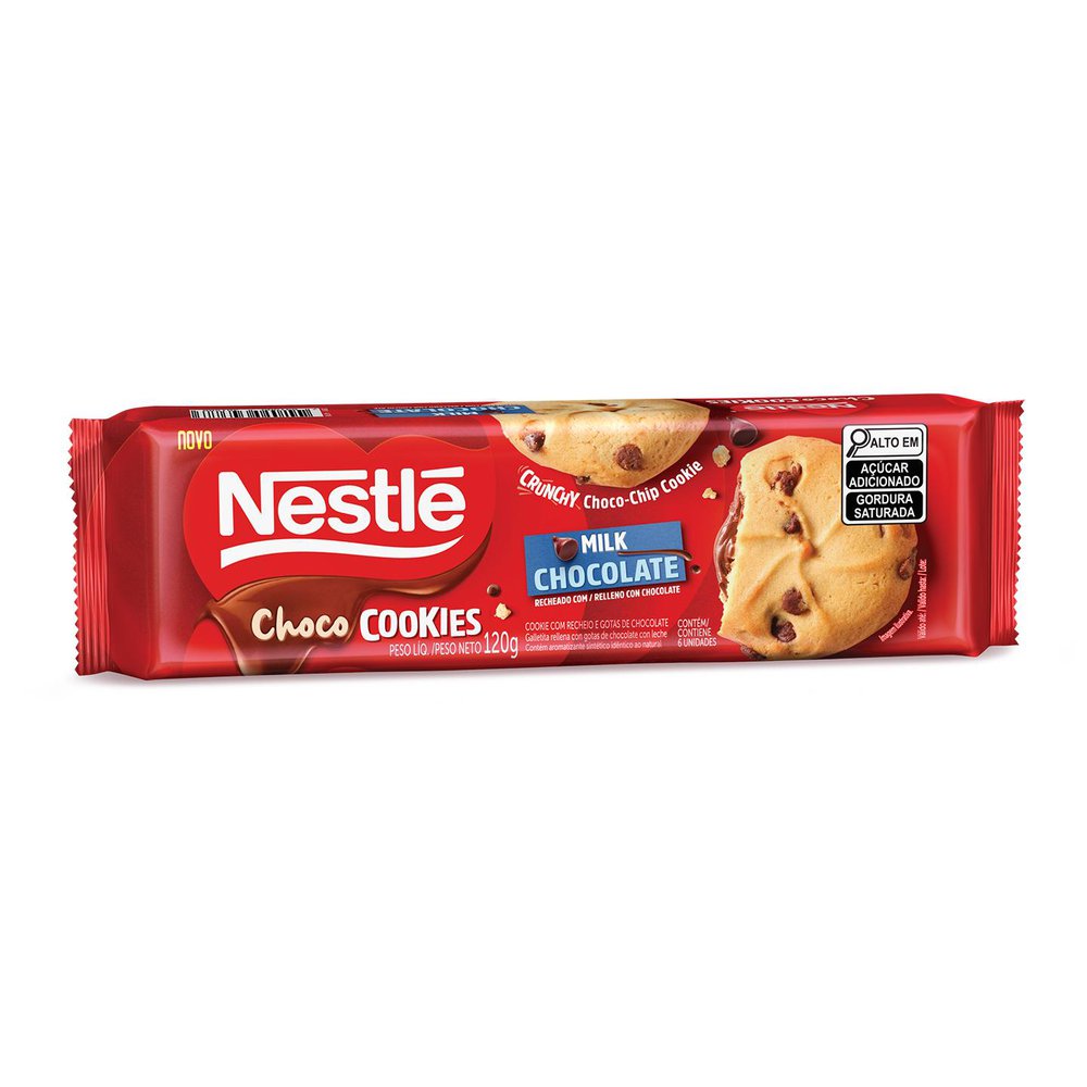 Biscoito Choco Cookies Nestlé Recheio de Chocolate 120g