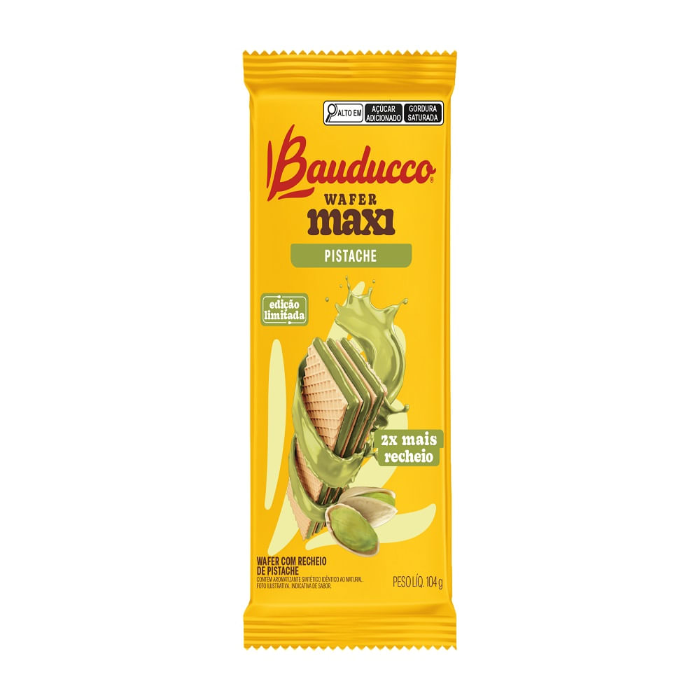 Biscoito Wafer Bauducco Maxi Pistache 104g