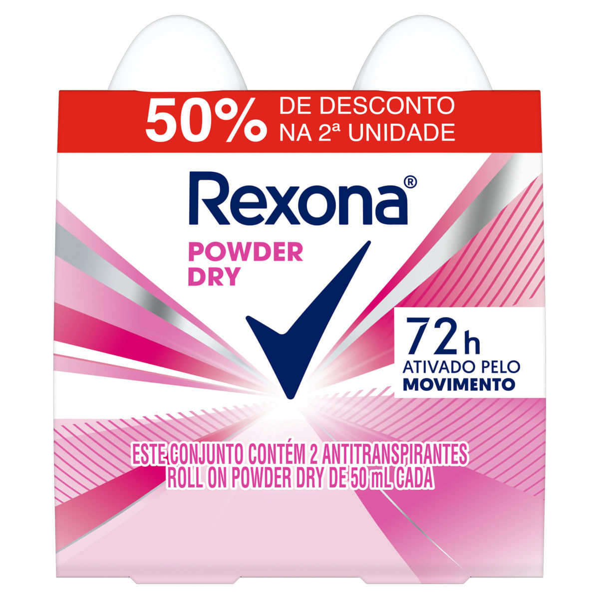 Desodorante Roll Powder Dry 50ml Com 2 50% Desconto 2 Unidade