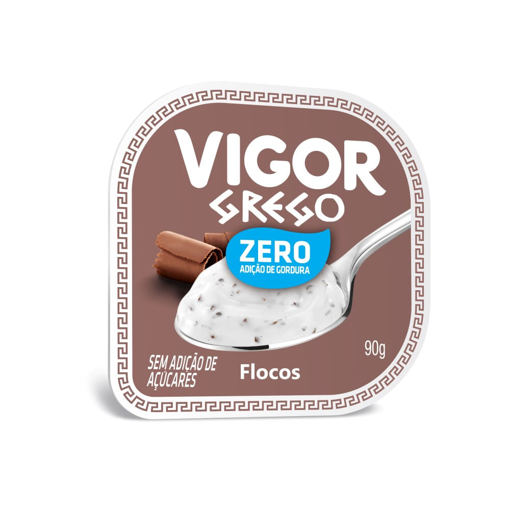 Iogurte Grego Vigor Zero Flocos 90g
