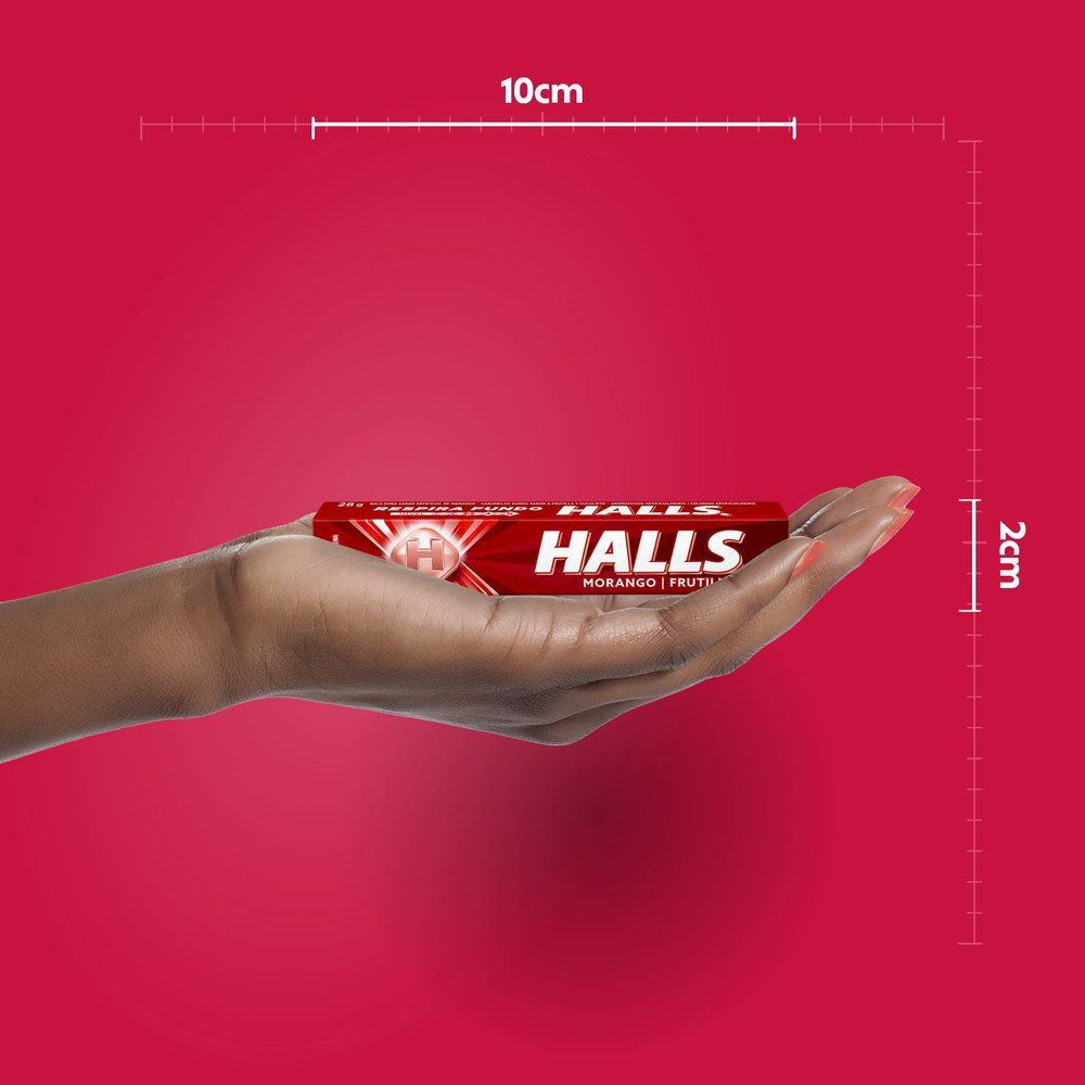 Bala Halls morango 28g
