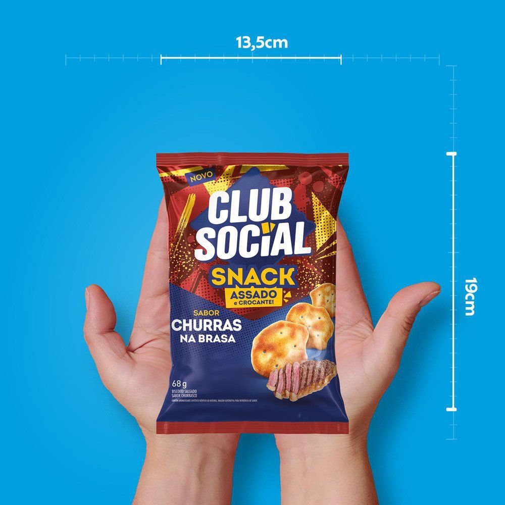 Salgadinho Club Social Snack Churras na Brasa 68g