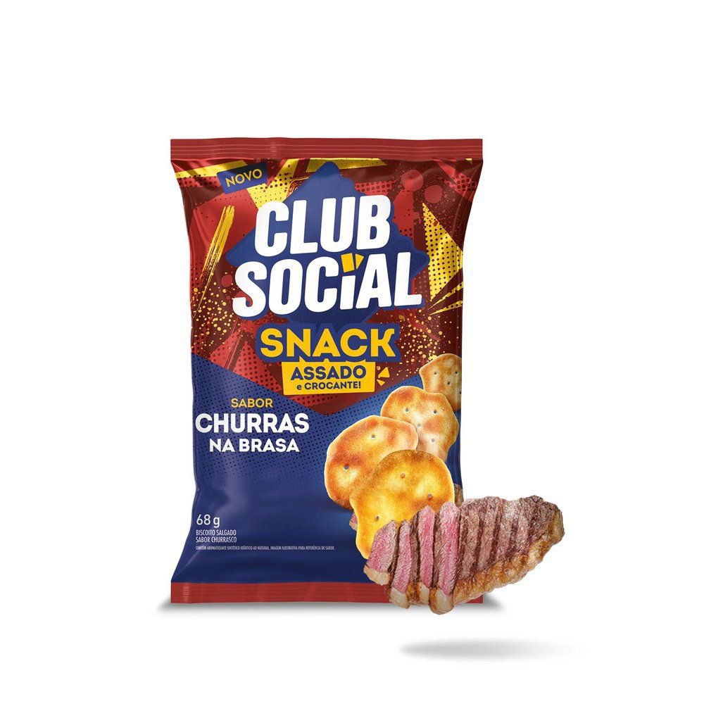 Salgadinho Club Social Snack Churras na Brasa 68g