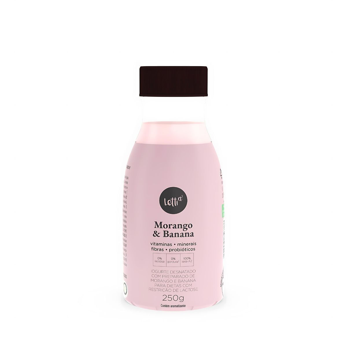 Iogurte líquido Desnatado Letti Zero Lactose Morango e Banana 250g