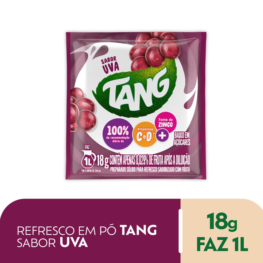Refresco em pó Tang uva 18g
