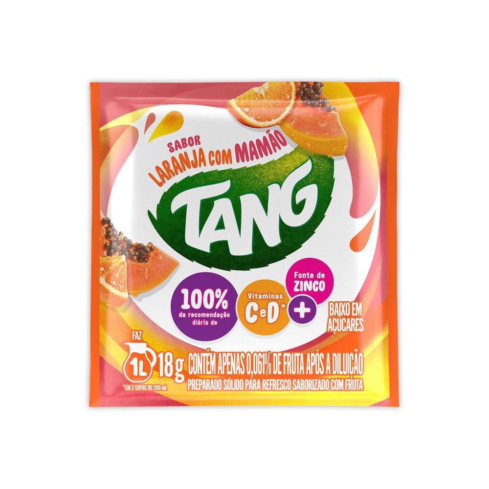 Refresco em pó Tang laranja mamão 18g