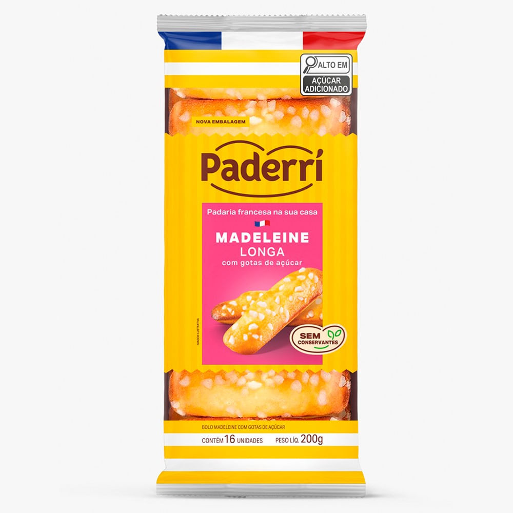 Bolo Madeleine Paderrí 200g Gotas de Açúcar