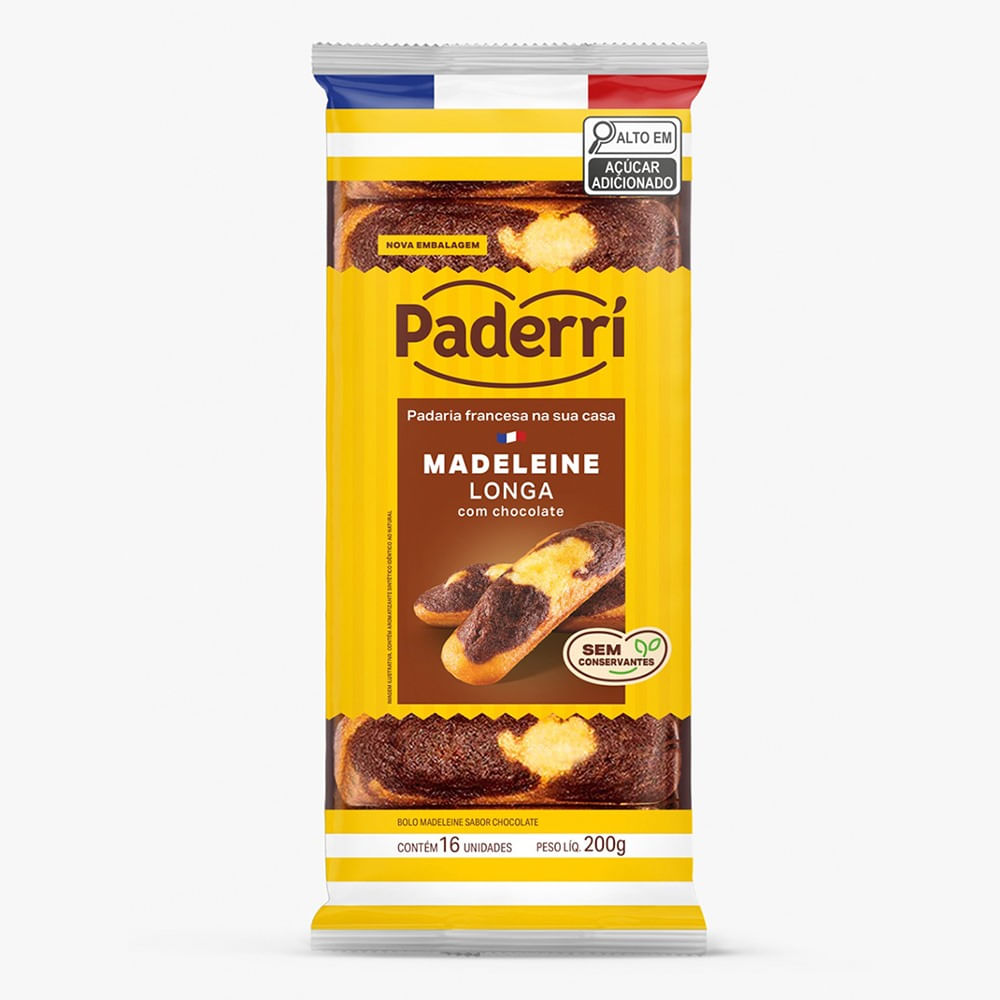 Bolo Madeleine Paderrí 200g Chocolate