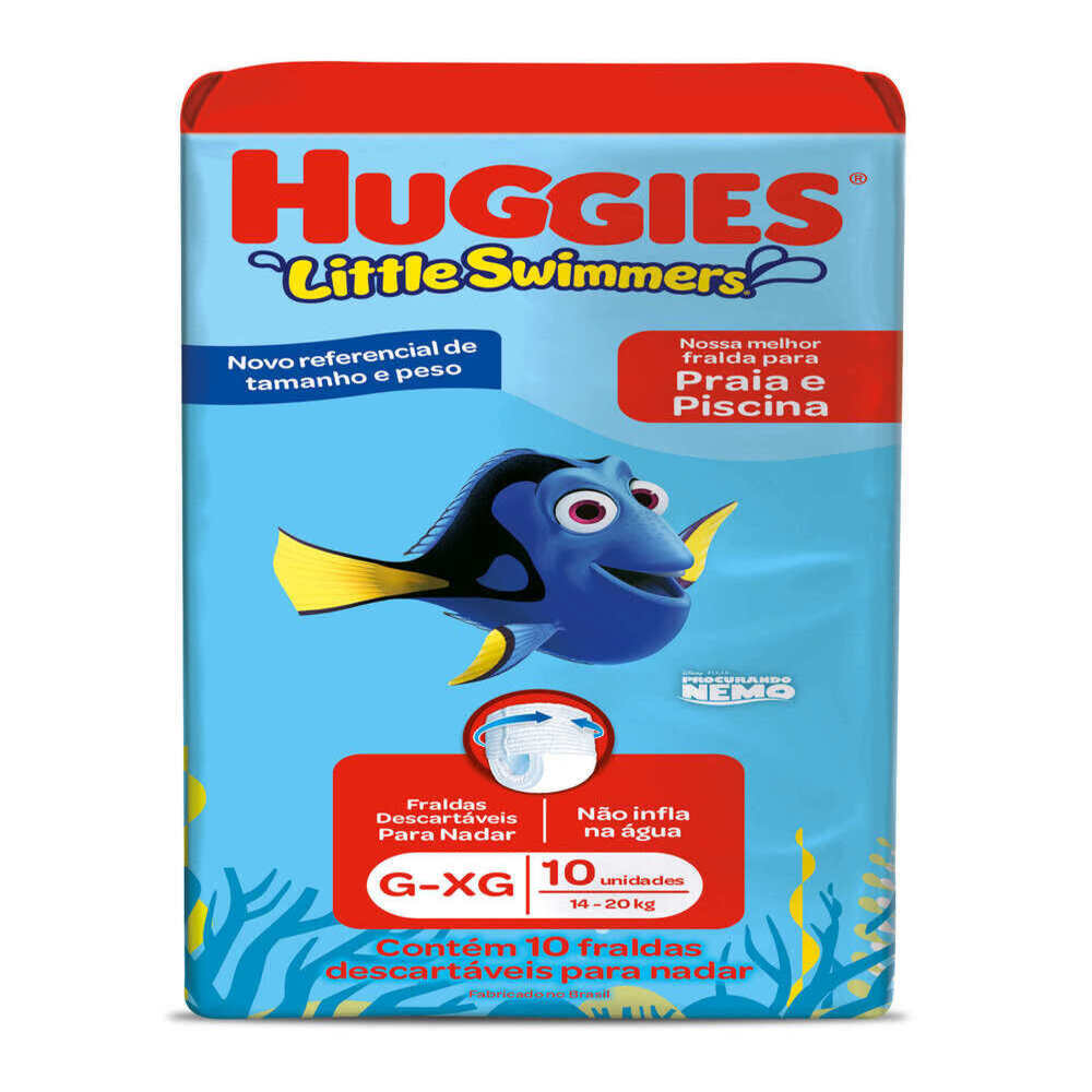 Fralda Huggies Praia e Piscina Little Swimmers XG Com 10 Unidades