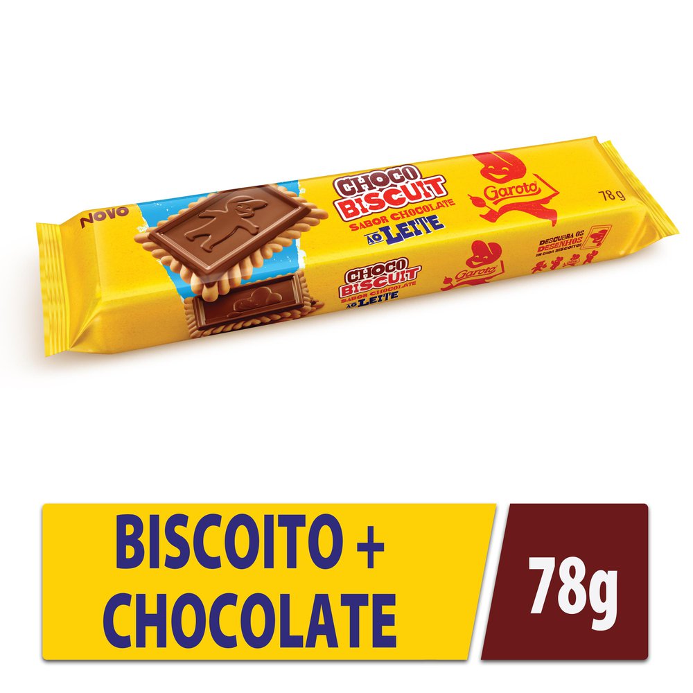 Biscoito com Chocolate Chocobiscuit Garoto ao Leite 78g