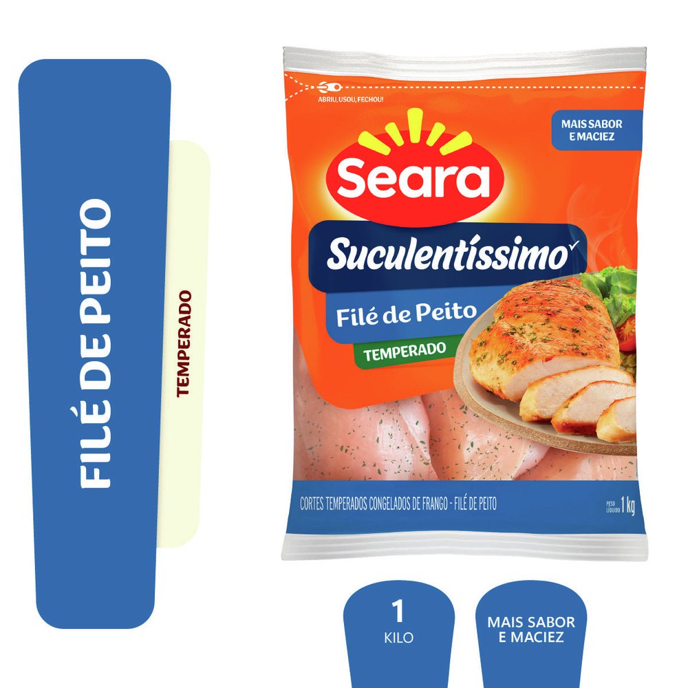 Filé de Peito Temperado Suculentíssimo Seara 1kg
