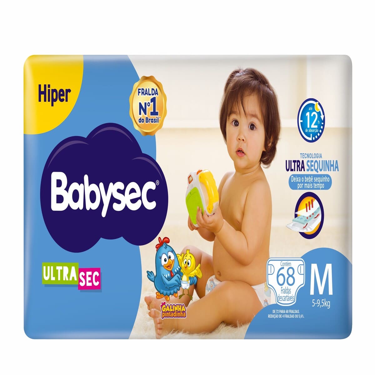 Fralda Babysec Ultra Hiper C/68 M