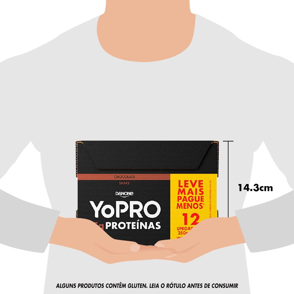 Bebida Láctea Yopro 15g Proteínas Chocolate 250ml Com 12 Un