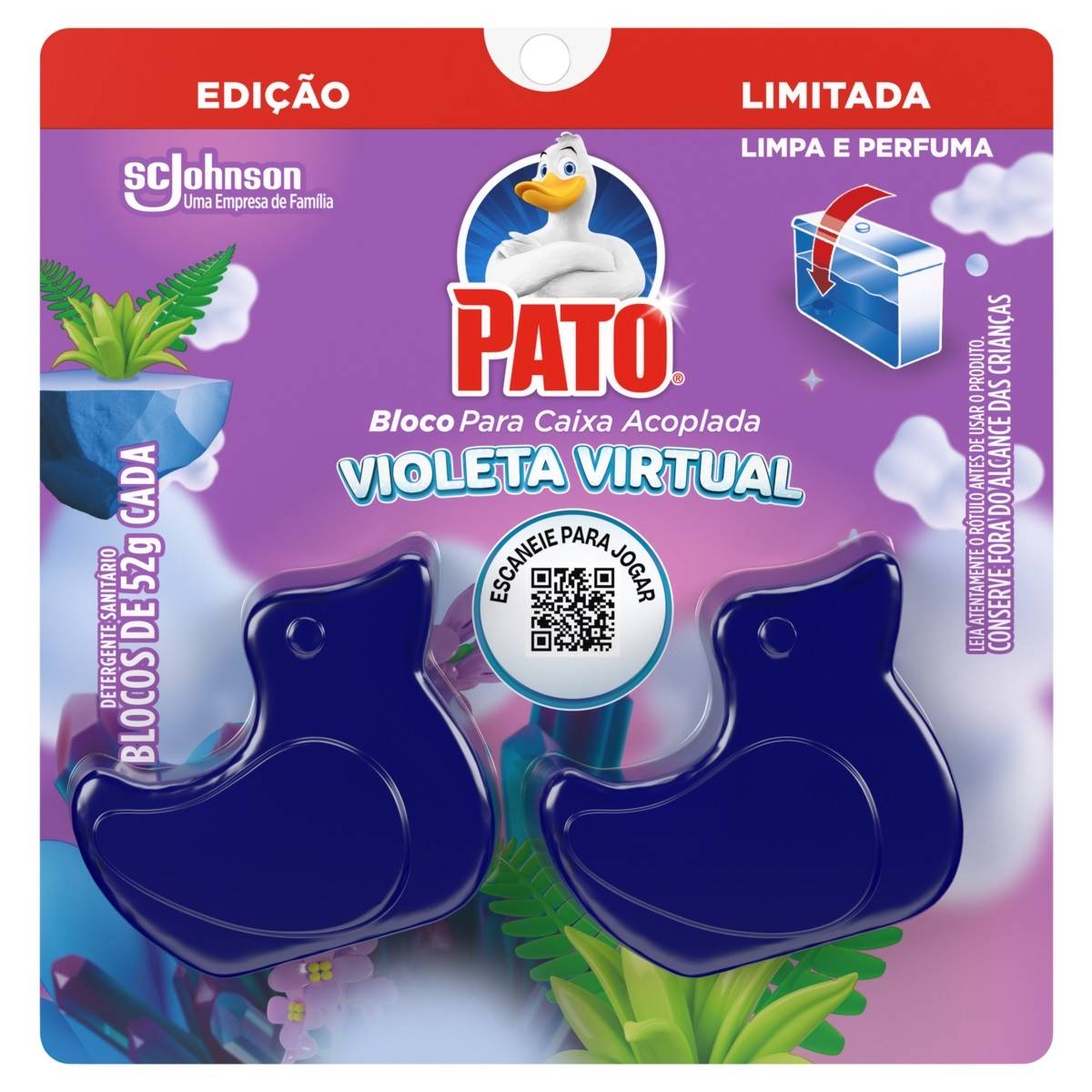 Bloco Sanitario Caixa Acoplada Pato Violeta Virtual 52g