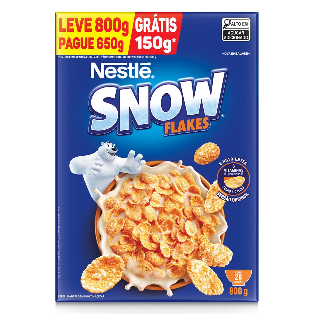 Cereal matinal Nestlé Snow Flakes leve 800g pague 650g