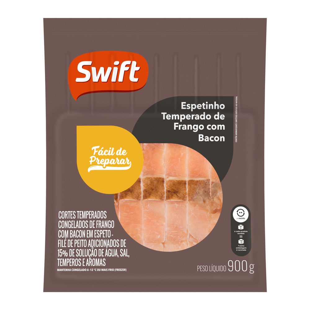 Espeto de Frango com Bacon Swift Temperada 900g
