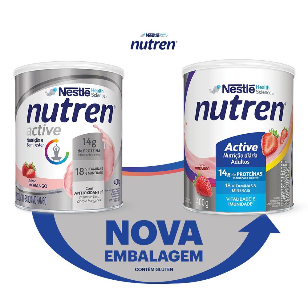 Complemento Alimentar Nutren Active Morango 400g