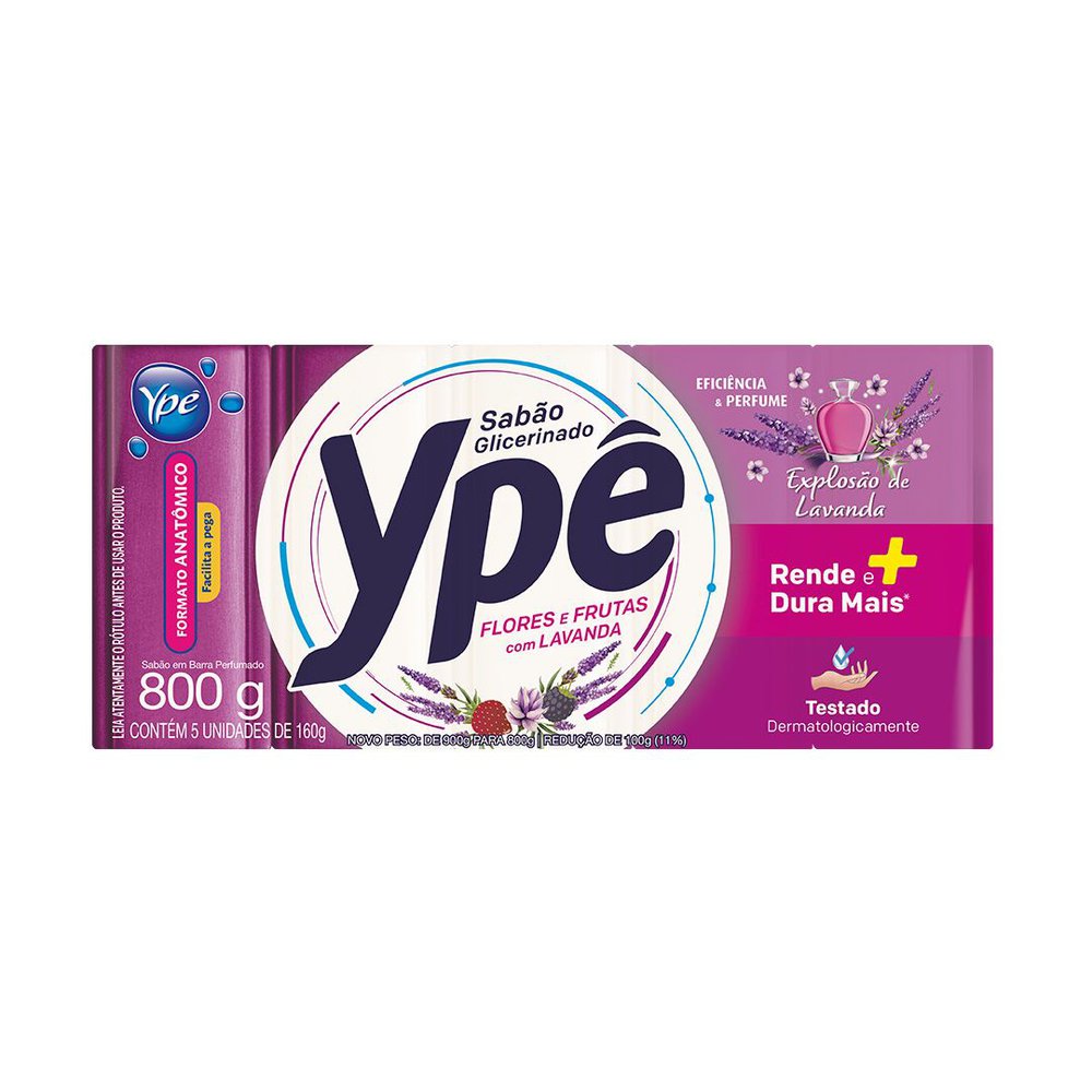 Sabão em Barra Ypê Flores e Frutas 800g