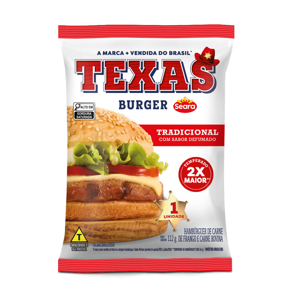 Hamburguer Seara Texas Burger Tradicional 112g